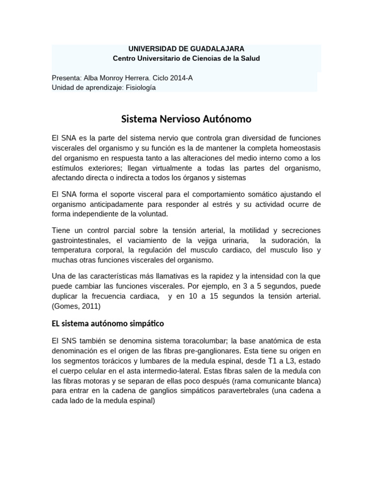 Sistema Nervioso Autonomo Pdf