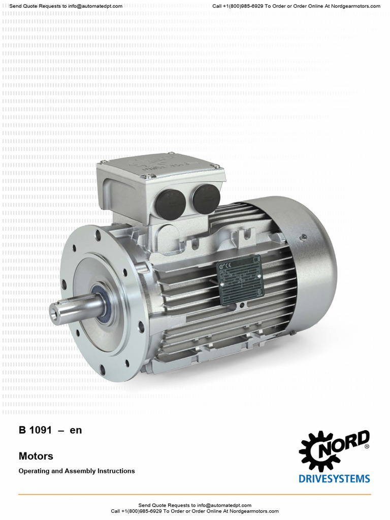 Nord Motors Operating & Assembly Instructions Manual | PDF