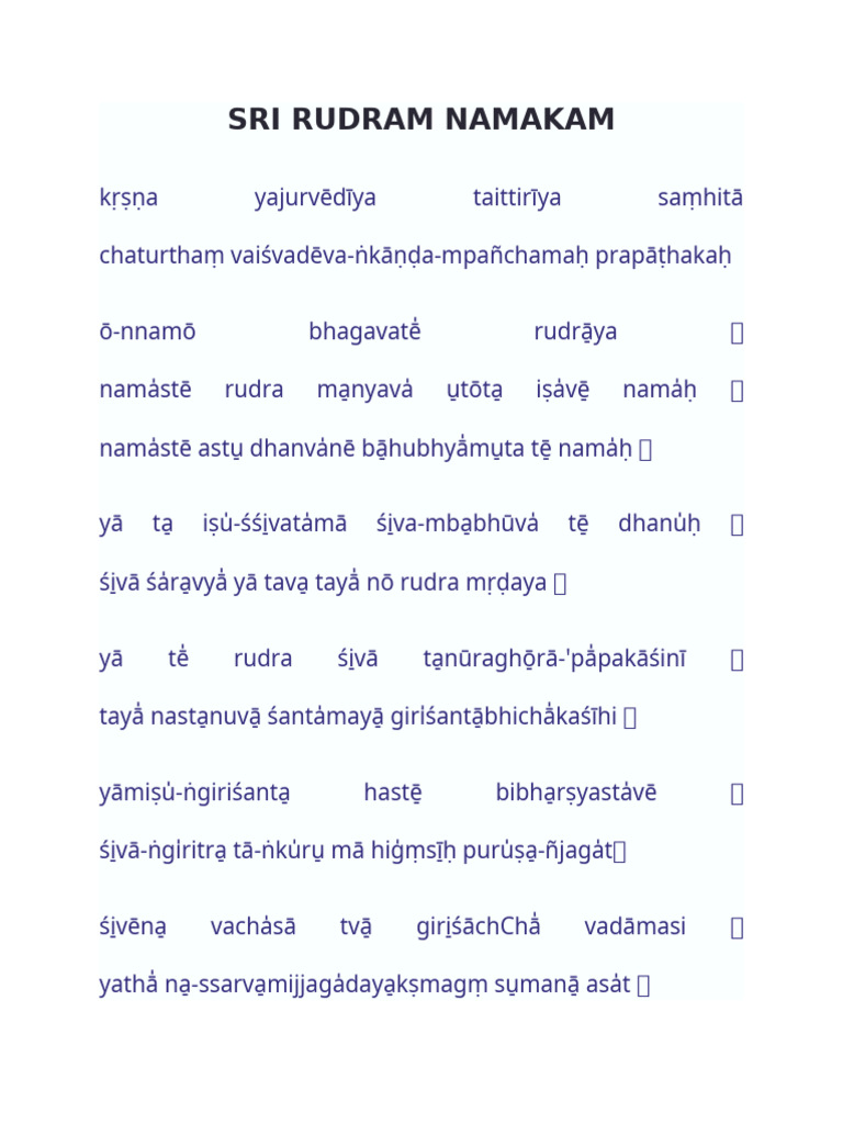 Sri Rudram | PDF