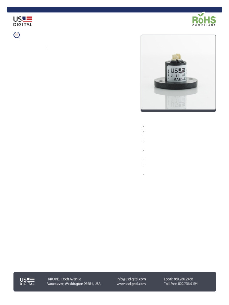 Digital Encoders 102 - Mae3 - Datasheet - 0 | PDF