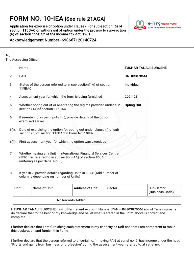 Form 10 IEA - Filed Form 1 | PDF