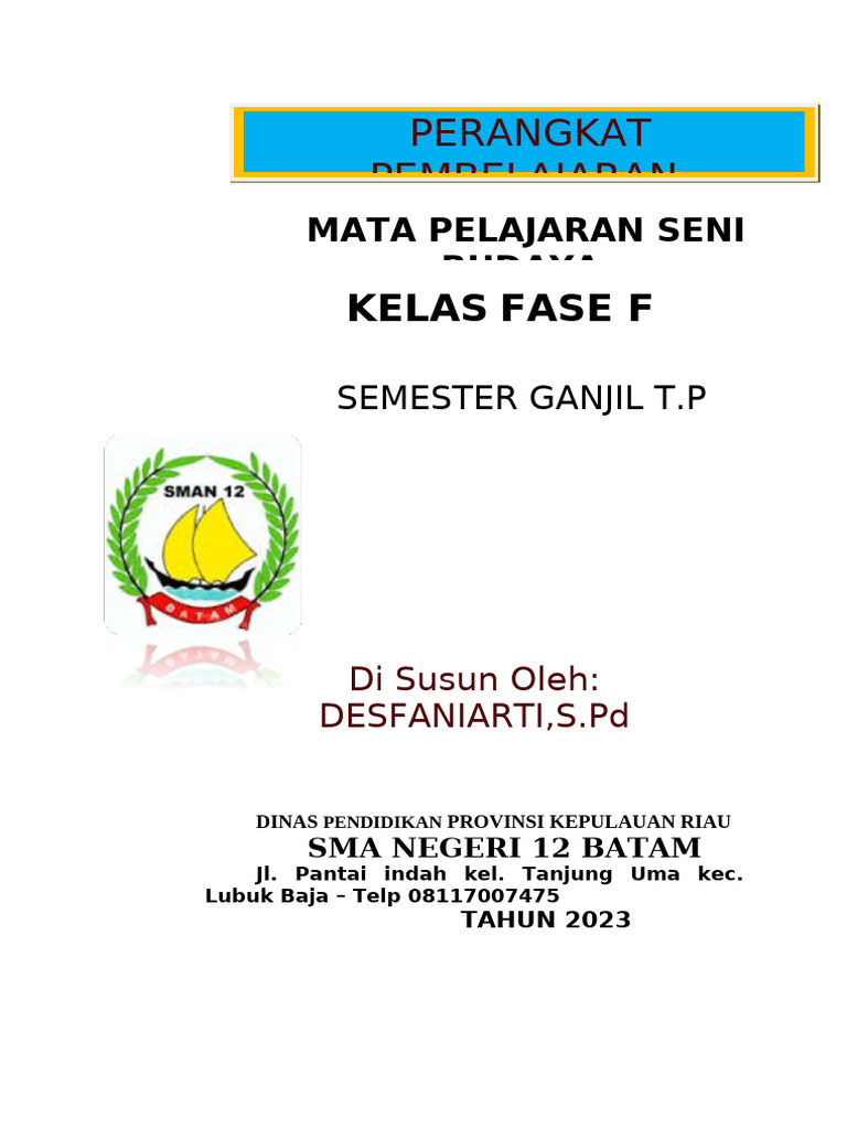 Perangkat Ganjil Kelas Fase F T.P 2023-2024 | PDF