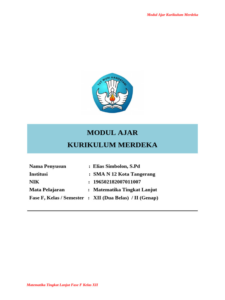 Modul Ajar Bab 4 Integral | PDF