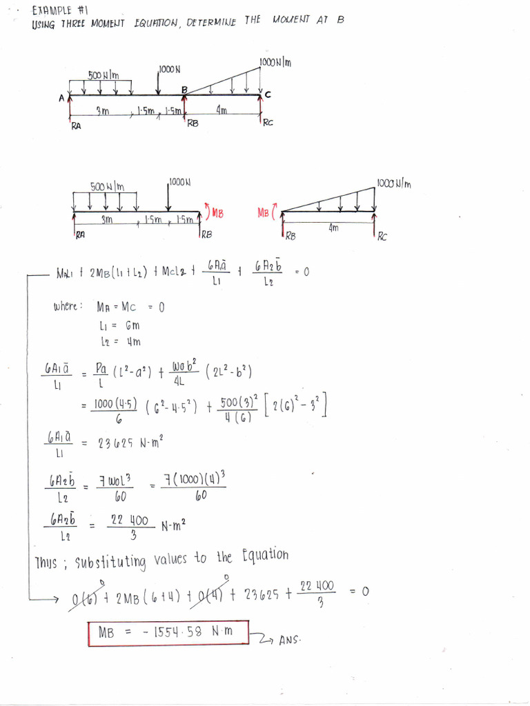 Module 7 - Three Moment Equation (2) Examples | PDF