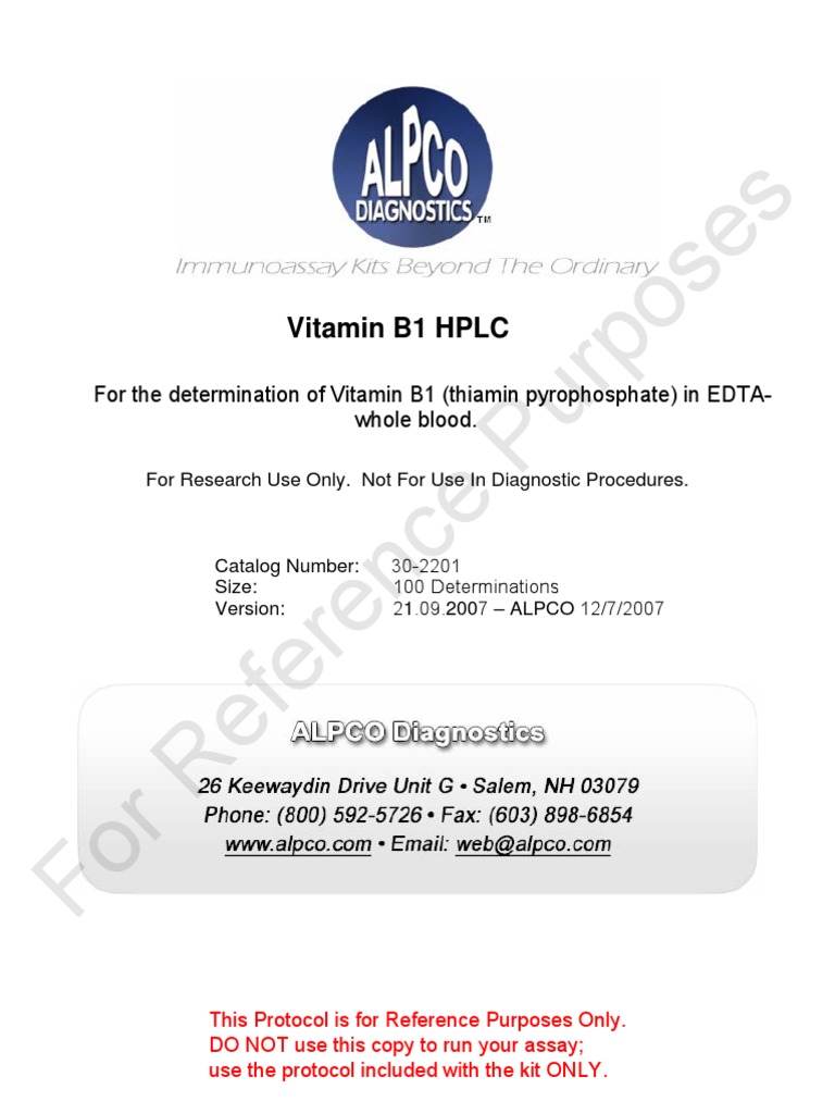 HPLC Vitamin B1 | PDF | High Performance Liquid Chromatography | Chromatography
