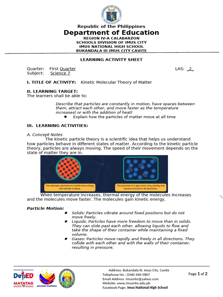 LEARNING ACTIVITY SHEET 2 1q.docx SEPT. 2 | PDF
