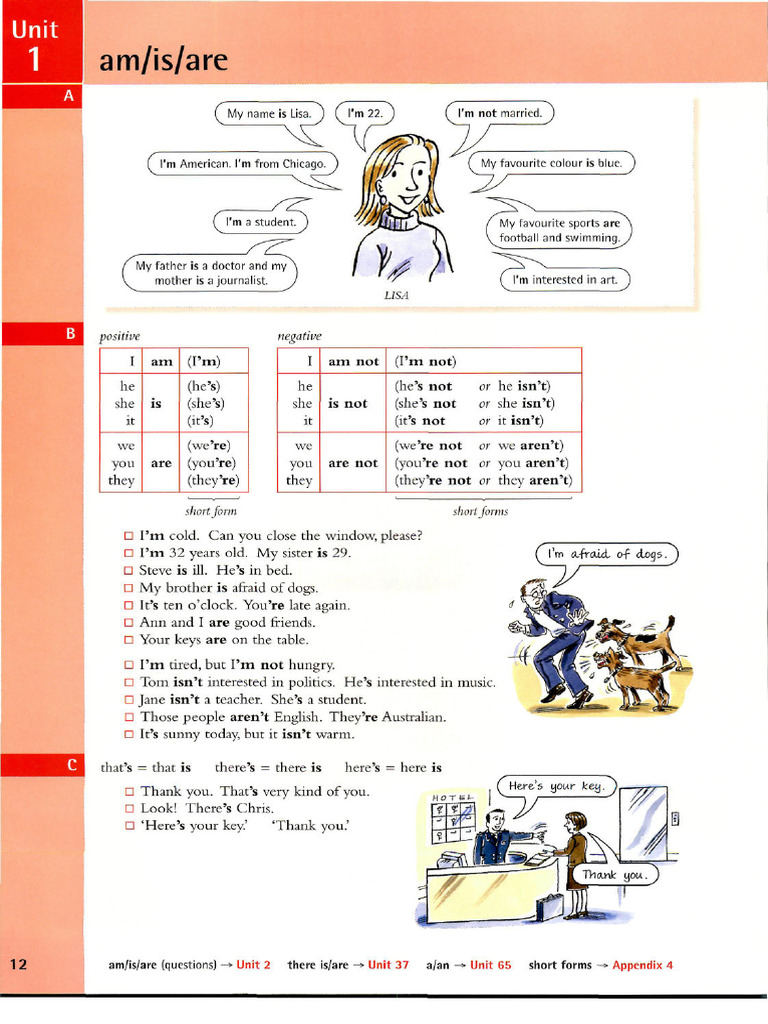 Grammar Unit1 A1 | PDF