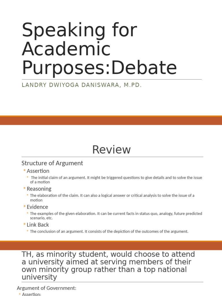 Speaking For Academic Purposes | PDF