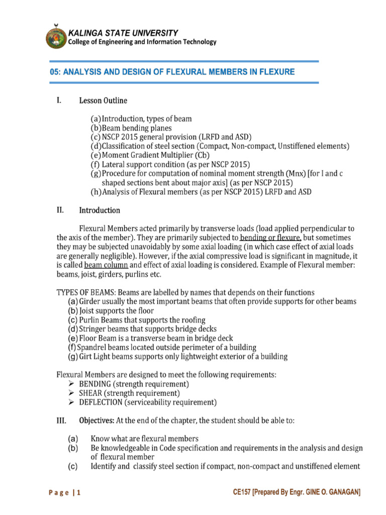 Steel Design - 05 Flexural Members | PDF