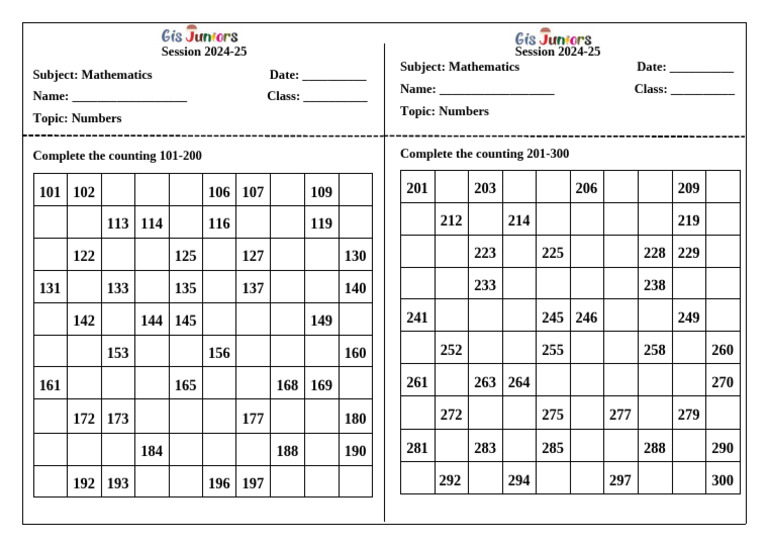 Counting 200-500 | PDF