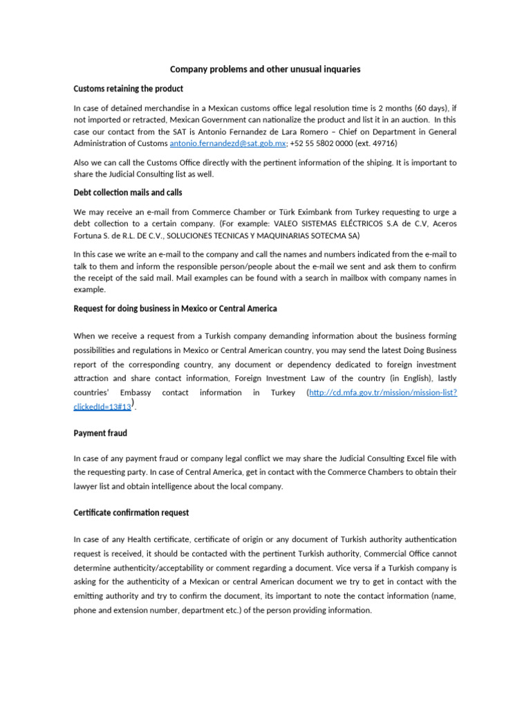 Company Problems, Unusual Inquaries & Statistics | PDF