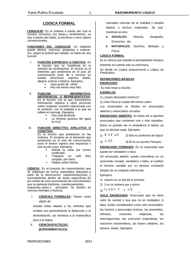 LOGICA FORMAL | PDF