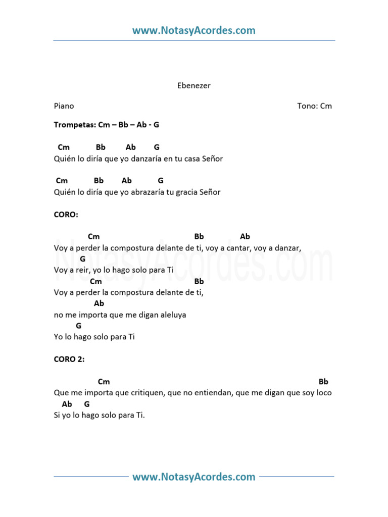 Voy a Perder La Compostura Ebenezer | PDF