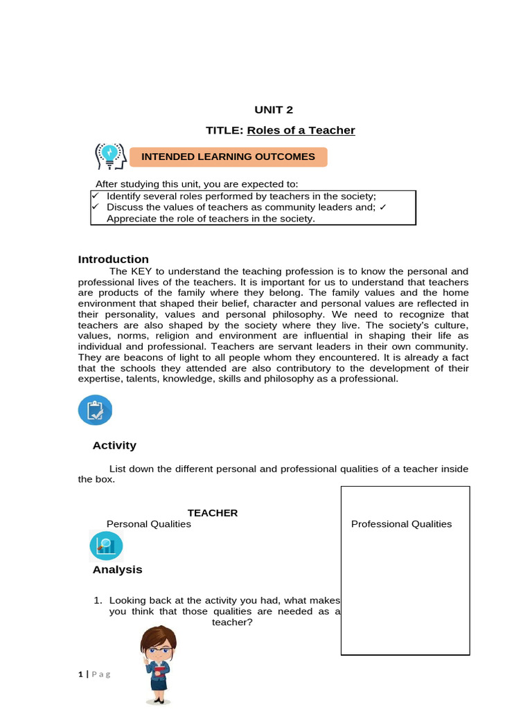 UNIT 2 - Module 1 | PDF | Pedagogy | Career & Growth