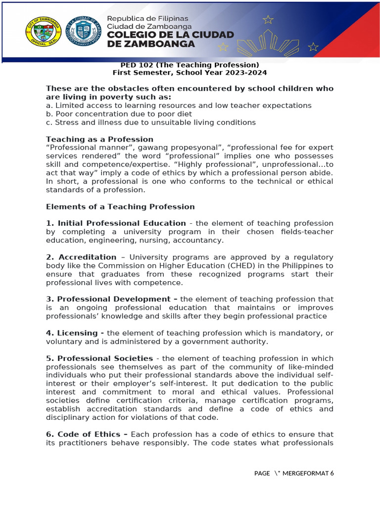 Teaching Profession: Standards & Ethics | PDF | Teachers | Profession