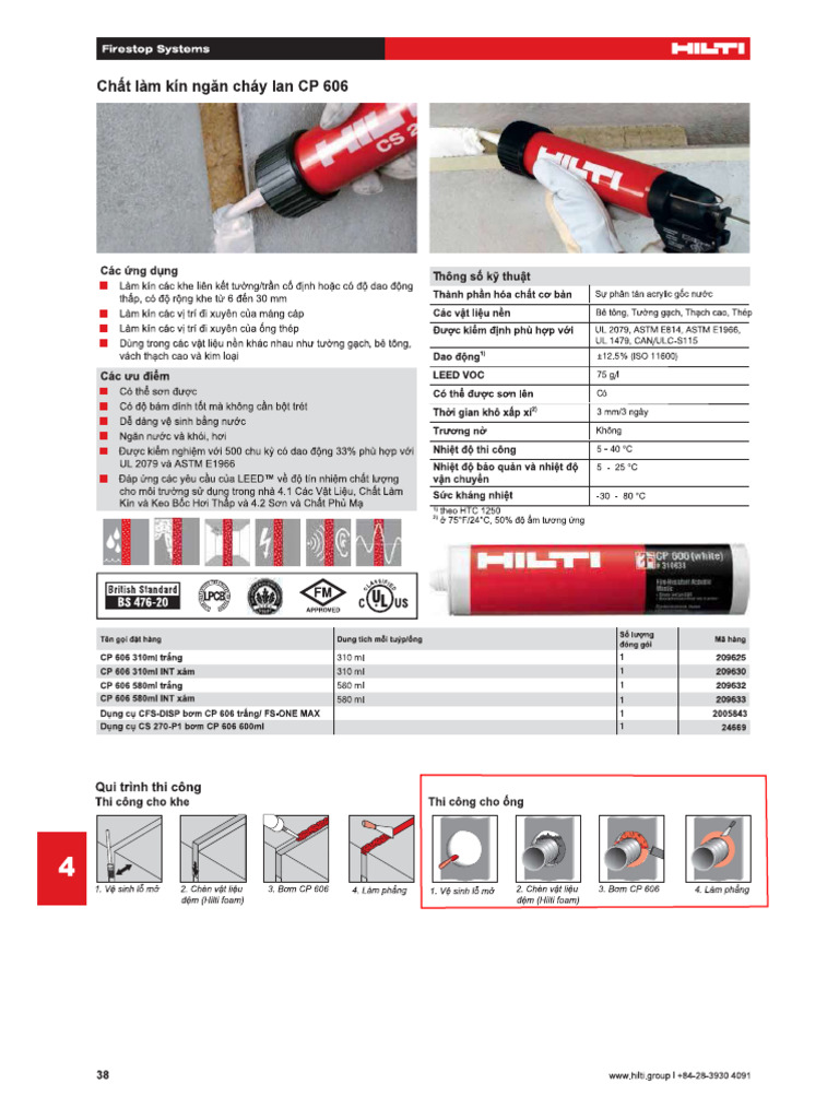 CP 606 Sealant Firestop-VN | PDF