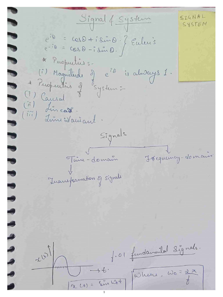 Signal and System Notes | PDF
