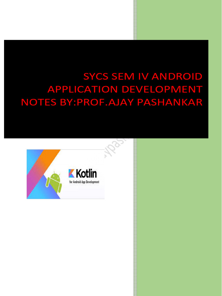 Final Sycs Android Application Development | PDF