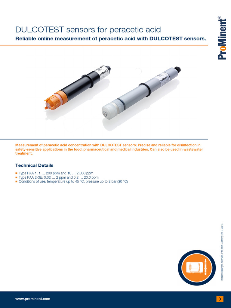 Flyer Sensors Peracetic Acid en | PDF