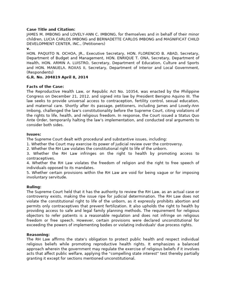 Constitutional Law Case Digest - Castillo, Jovelio D. JD1C | PDF ...