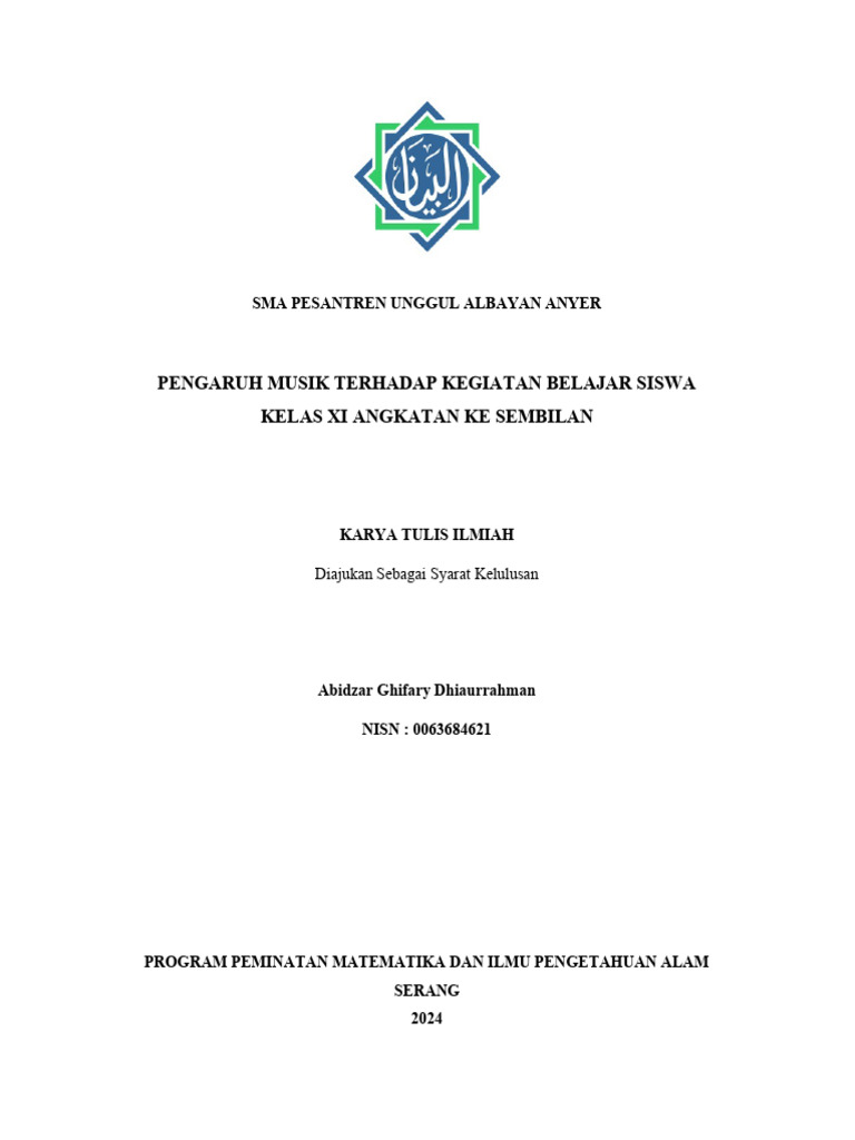 Tugas 2 Cover KTI | PDF