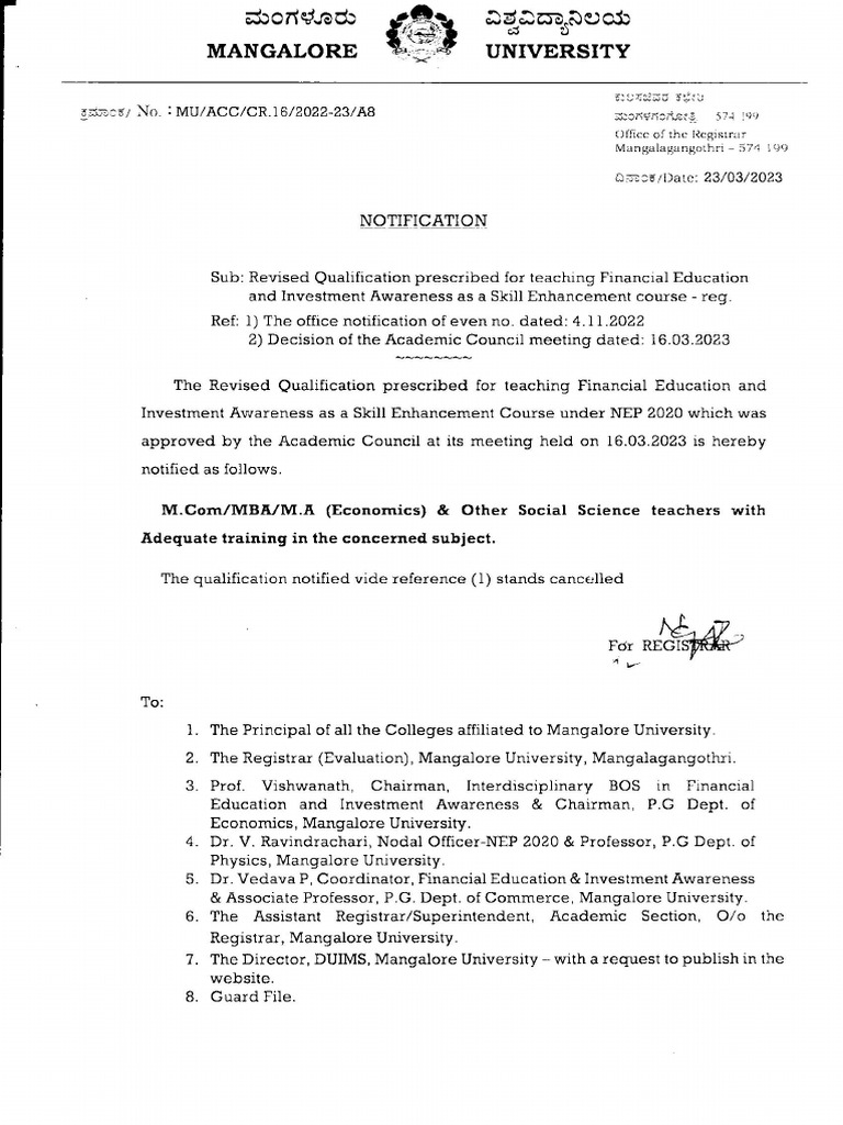 Revised Financial Education & Investment Awareness | PDF