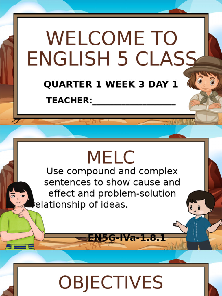 English 5 Q1 Week 3 Day 1 | PDF | Sentence (Linguistics) | Clause