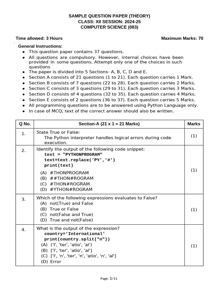 ComputerScience SQP | PDF