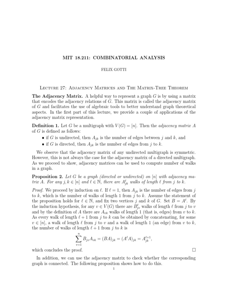 The Matrix-Tree Theorem | PDF