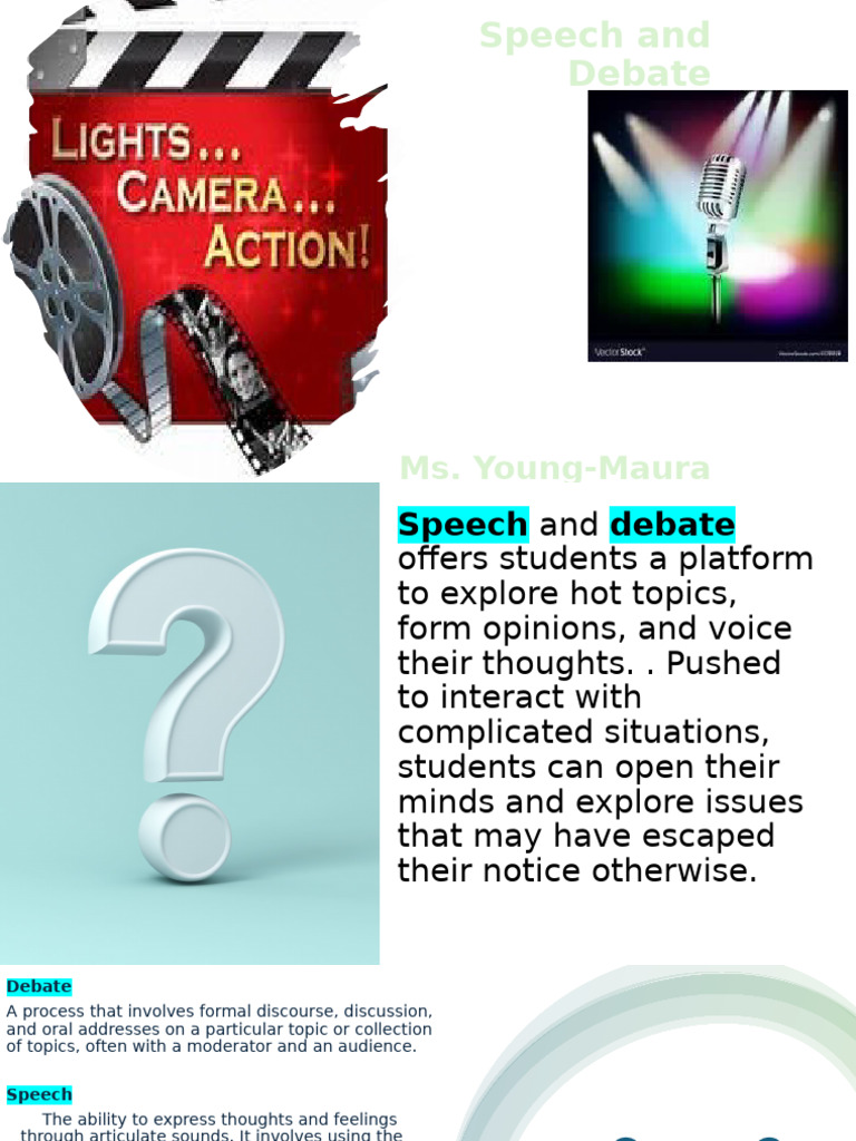 Speech and Debate Lights Camera Action Power Point 1 2 | PDF