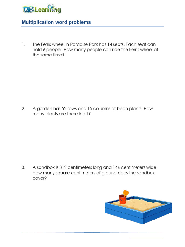 Grade 3 Multiplication Word Problems Sentences C | PDF