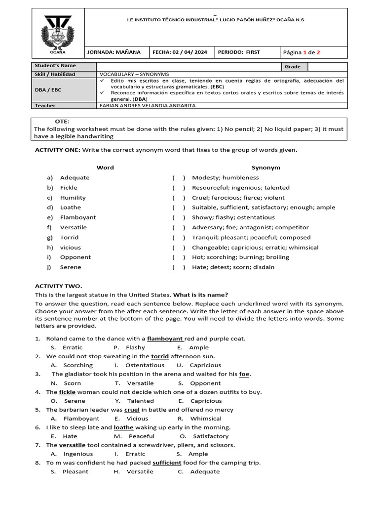 Worksheet N°04 - Santiago Alba | PDF