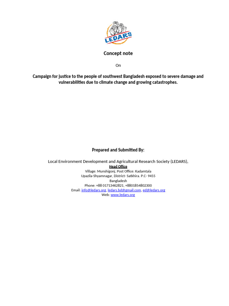 Concept Note of Coastal Campaign | PDF | Coast | Sea