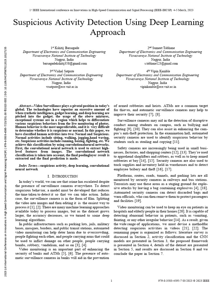 Suspicious Activity Detection Using Deep Learning Approach | PDF | Artificial Neural Network
