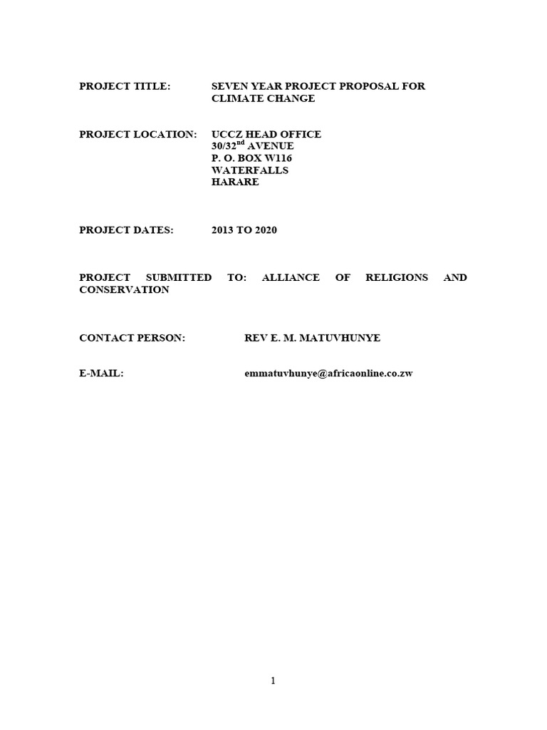 Zimbabwe UCCZ Plan | PDF