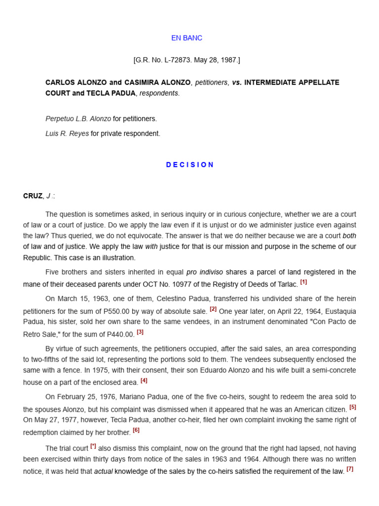 G.R. No. L-72873 - Alonzo v. IAC | PDF