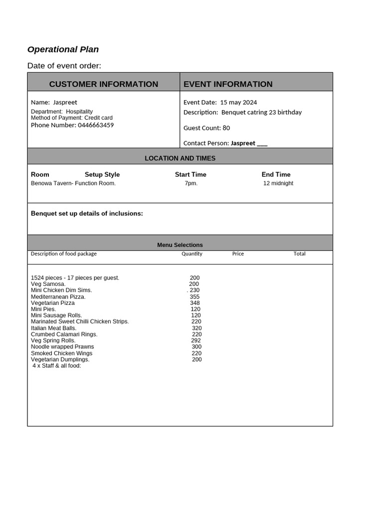 Template - Operational Plan copy copy copy | PDF