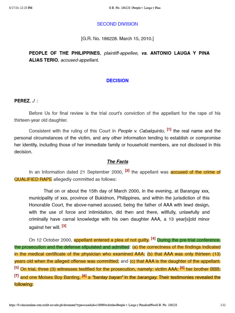 People v. Lauga y Pina | PDF