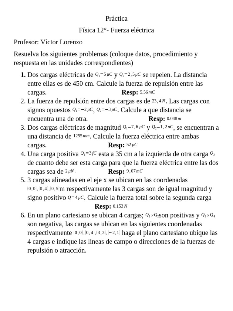 Práctica 1 Fisica 12 | PDF