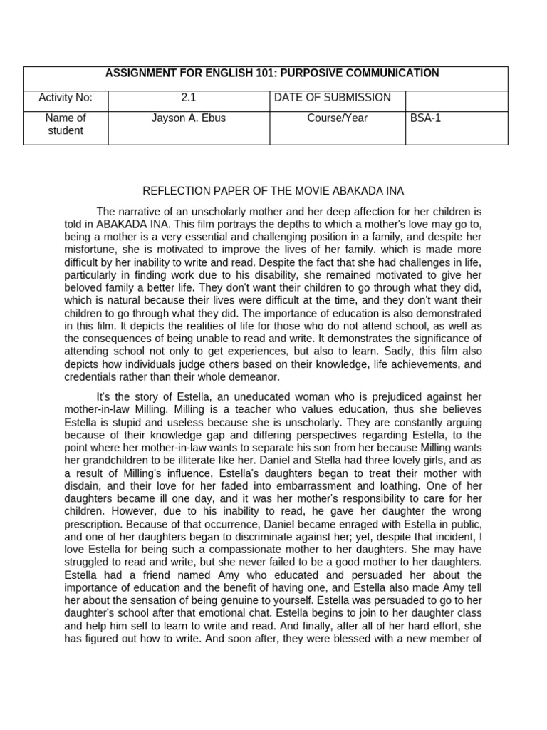 Assignment For English 101 | PDF | Psychology | Wellness