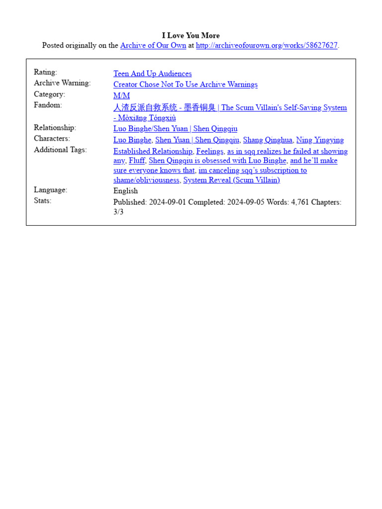 I Love You More | PDF