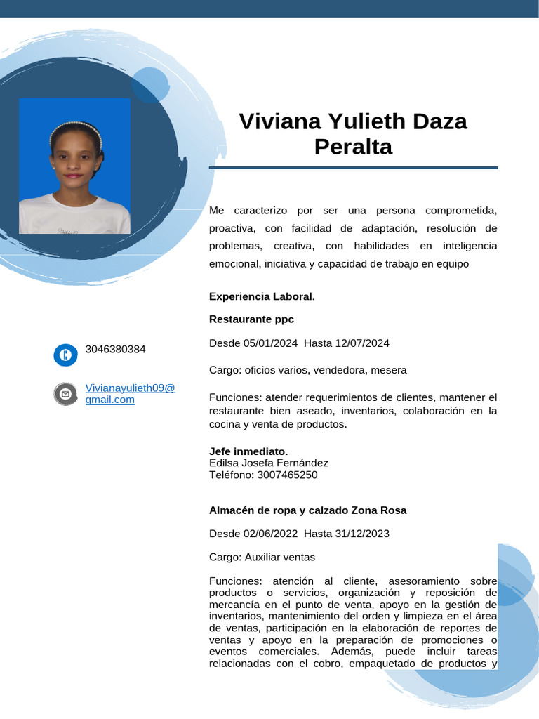 CV Oficios Varios Viviana Daza. 3 | PDF