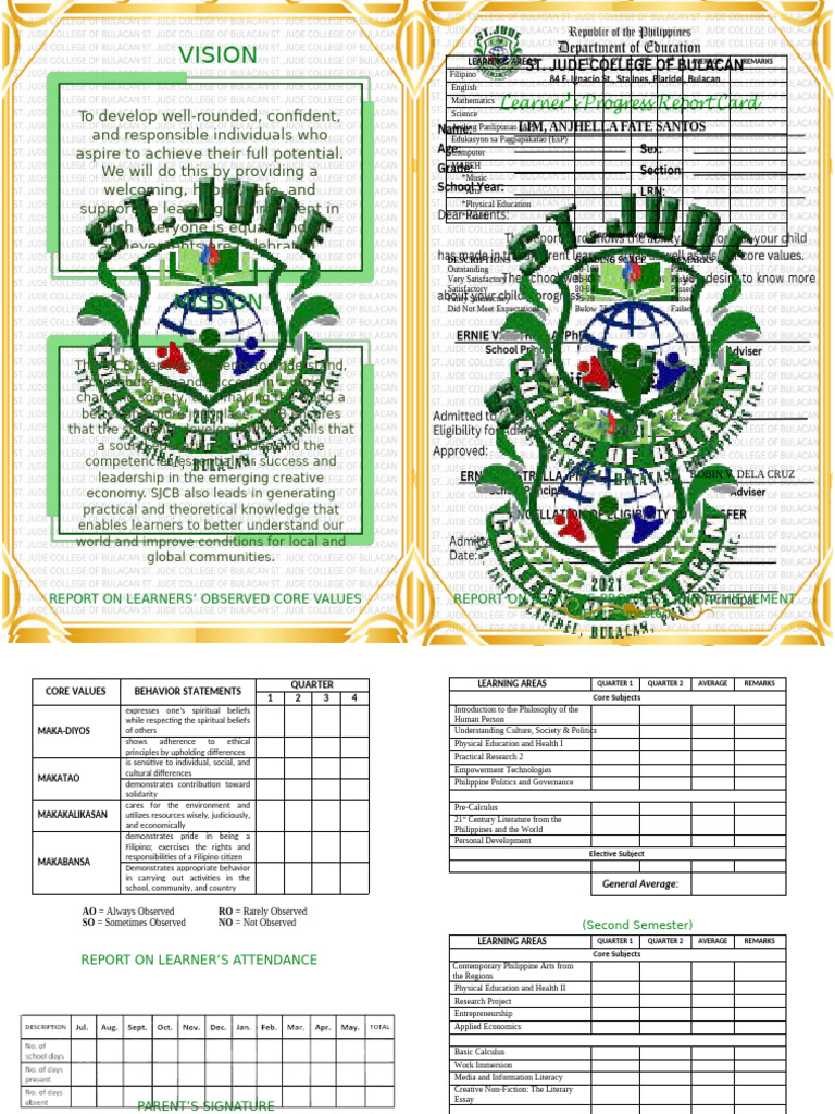 GRADE-11-HUMSS-TEMPLATE-SF9 | PDF