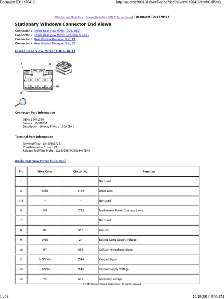 2006 - Stationary Windows Connector End Views | PDF | Electrical ...