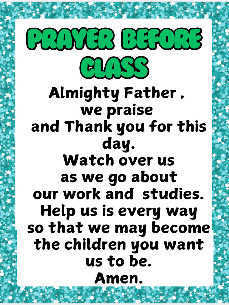 Prayer Before Class | PDF