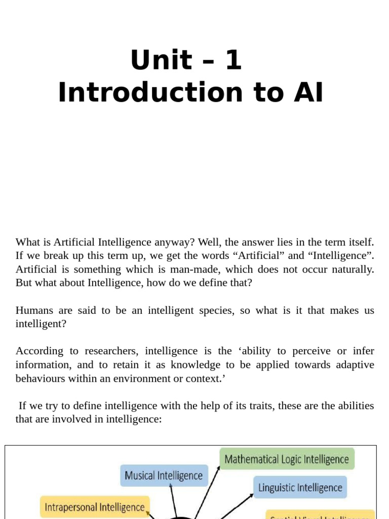 AI unit - 1 | PDF