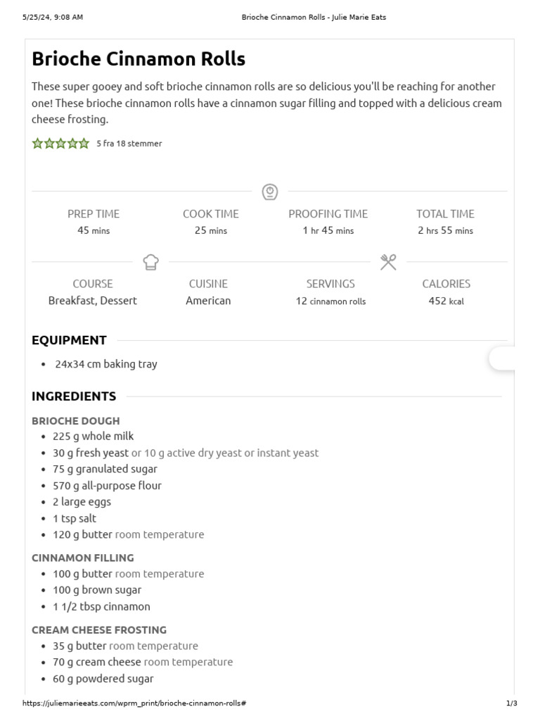 Brioche Cinnamon Rolls - Julie Marie Eats | PDF