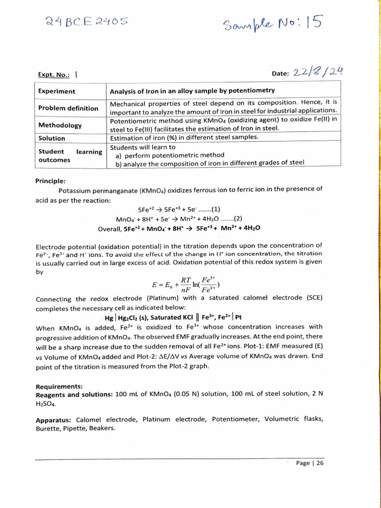 Chemistry Exp 1 | PDF