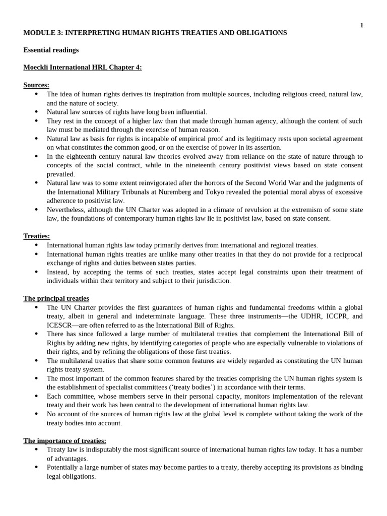 MASTER DOC W3 Sources of Human Rights | PDF