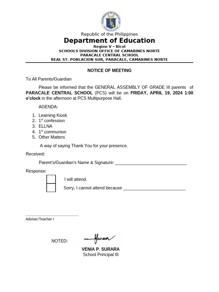 general-assembly-notice-of-meeting STUDENT | PDF